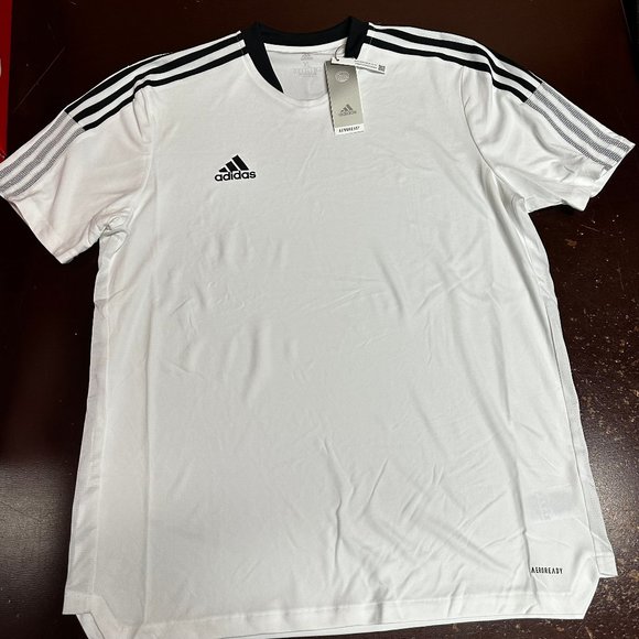 adidas | Shirts | Adidas Mens White Tiro 2 Gm759 Short Sleeve V Neck ...